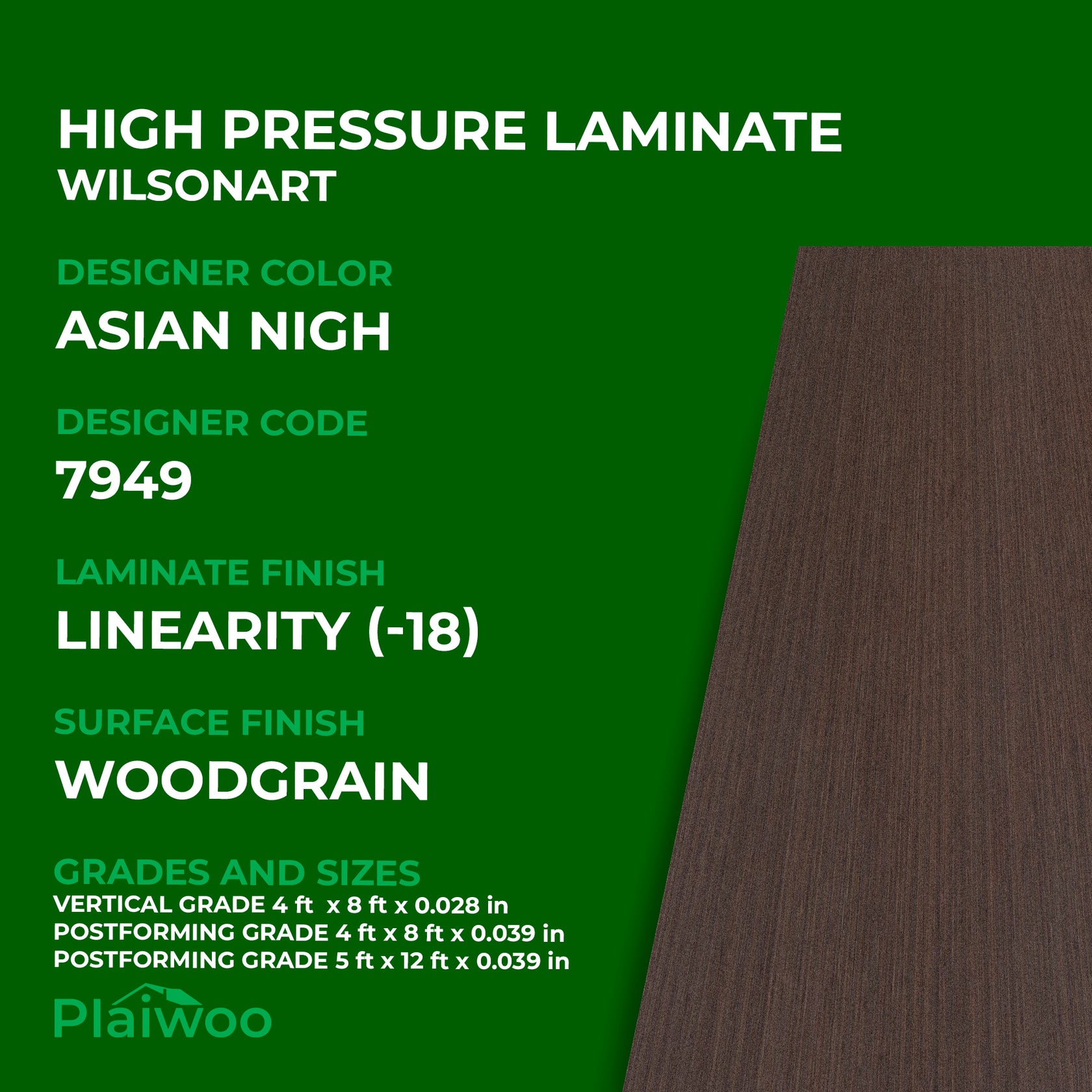 Wilsonart Asian Night 7949 Linearity Finish (-18) High Pressure ...