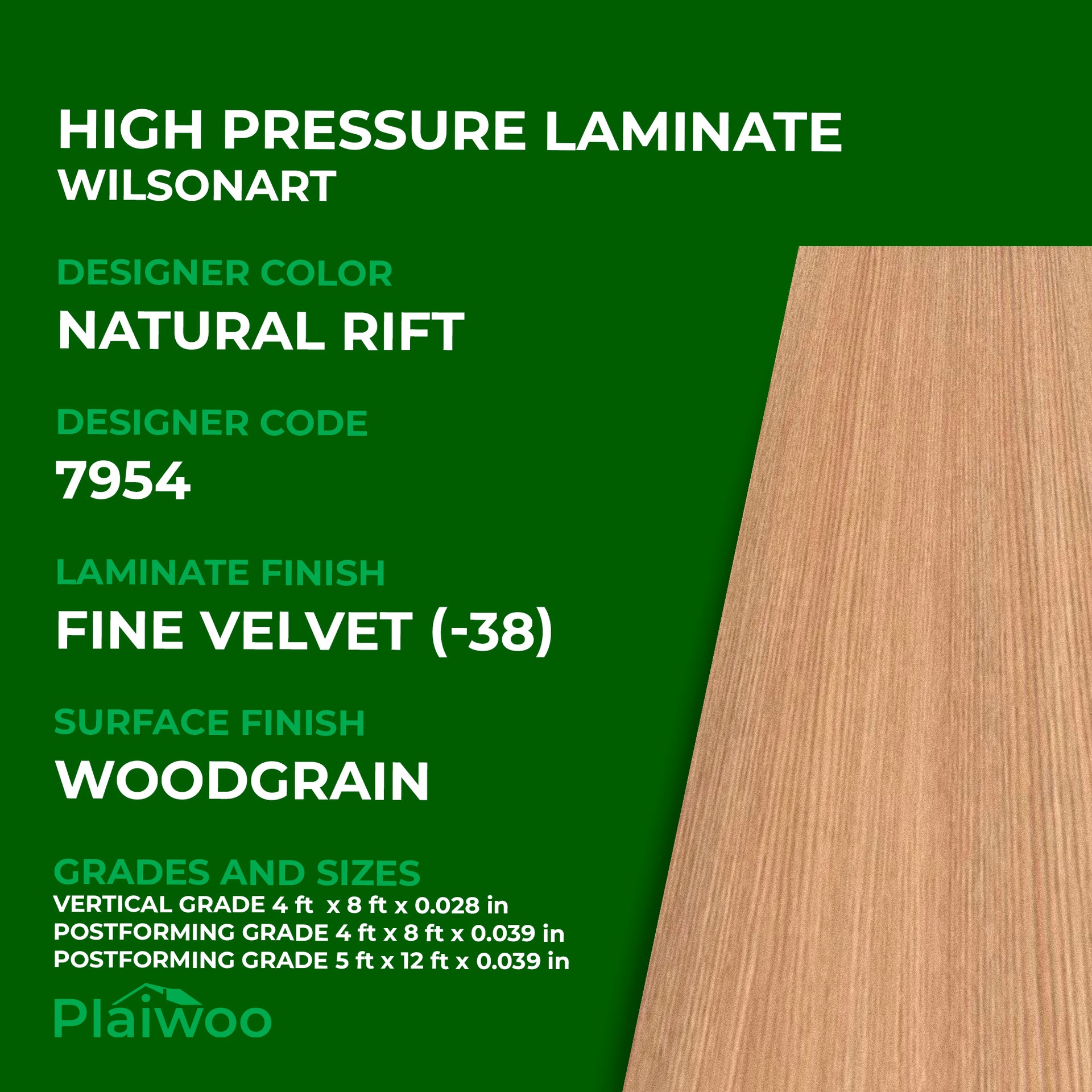 Wilsonart Natural Rift 7954 Fine Velvet Finish (-38) High Pressure ...