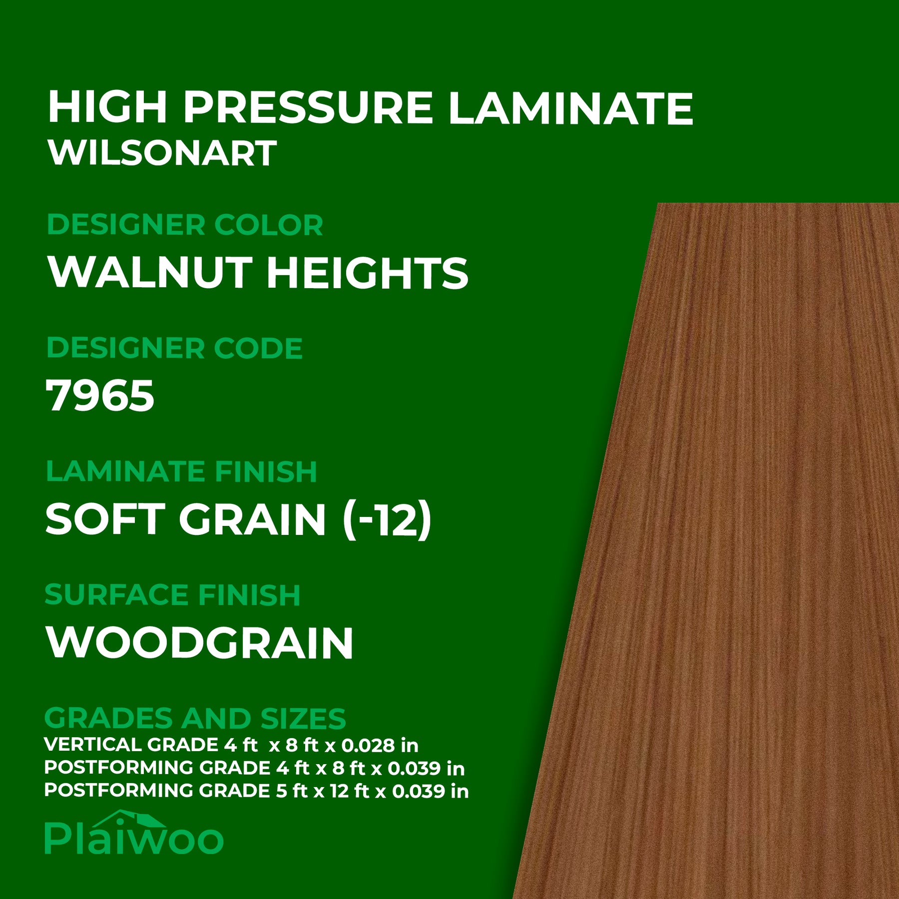 Wilsonart Walnut Heights 7965 Soft Grain Finish (-12) High Pressure ...