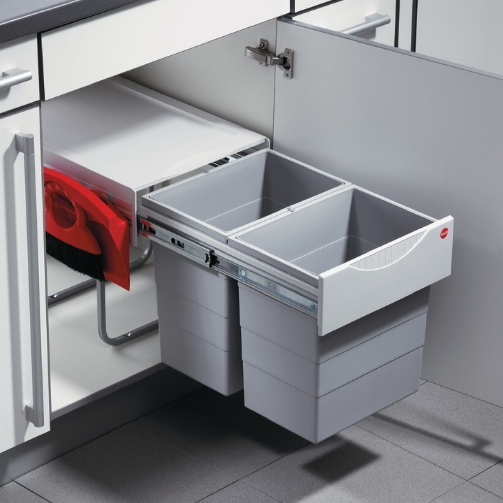Hailo - Double Waste Bin Pull-Out, Space-Saver Tandem – Plaiwoo